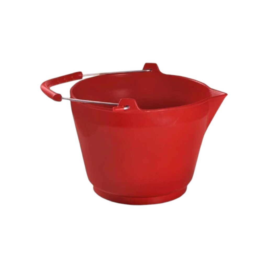 BALDE PLASTICO FAMILIAR REFORZADO ROJO – Aluherrajes
